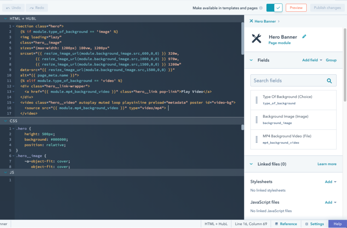 Module and Theme Fields Overview - HubSpot docs